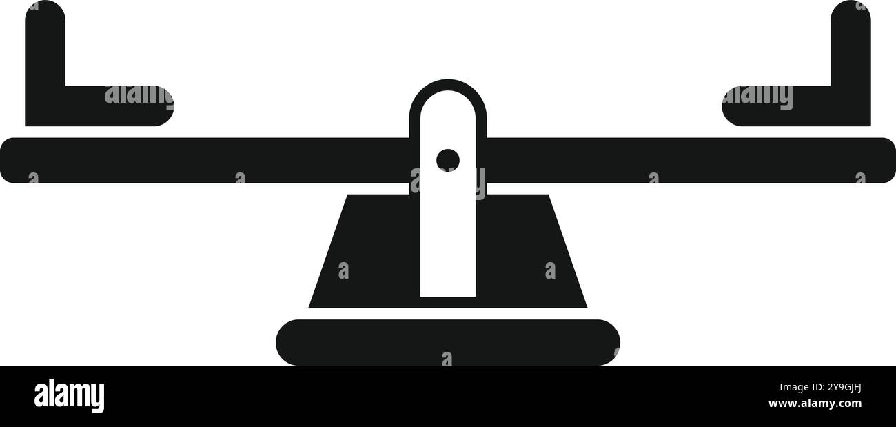 Simple icon of a seesaw, perfect for designs related to playgrounds ...