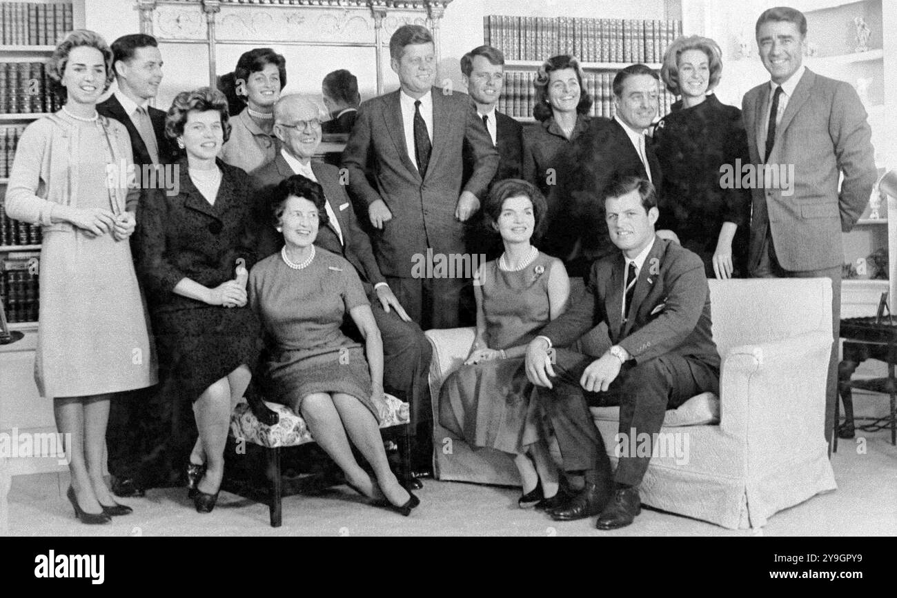 FILE - Then President-elect John F. Kennedy, standing at center, is ...