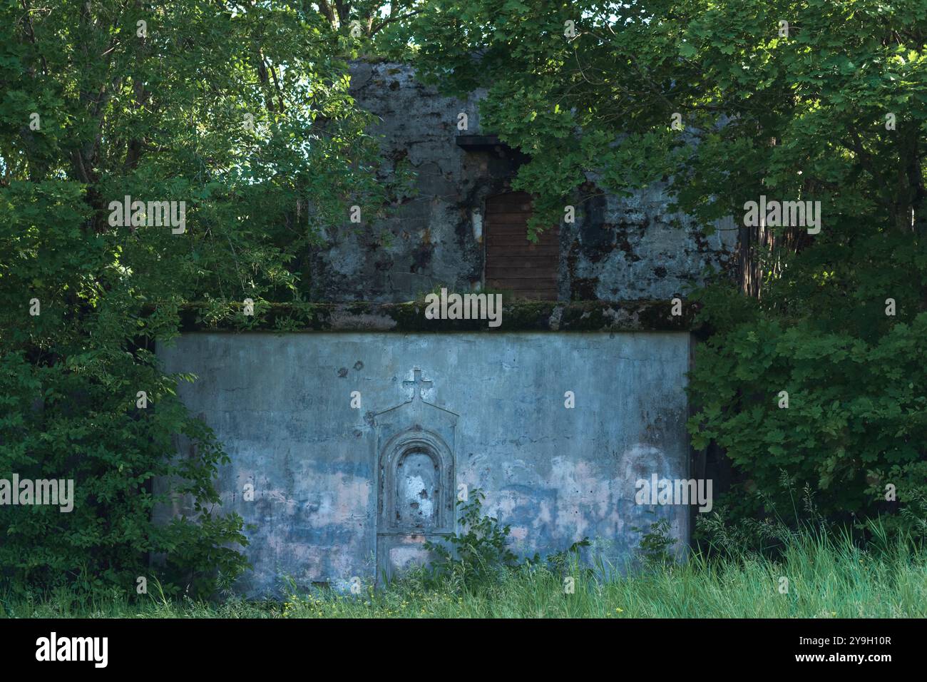 abandoned church ruins in the bush Stock Photo - Alamy