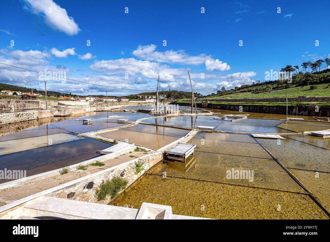 Fonte da Bica Salt Flats, aka Salinas de Rio Maior in Portugal, system ...