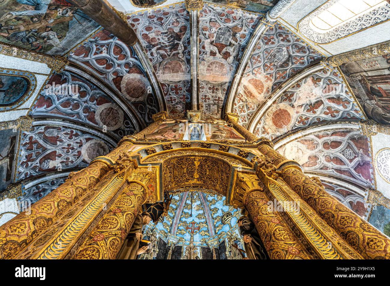 Interior view at the Charola of the Convent of Christ, magnificent ...