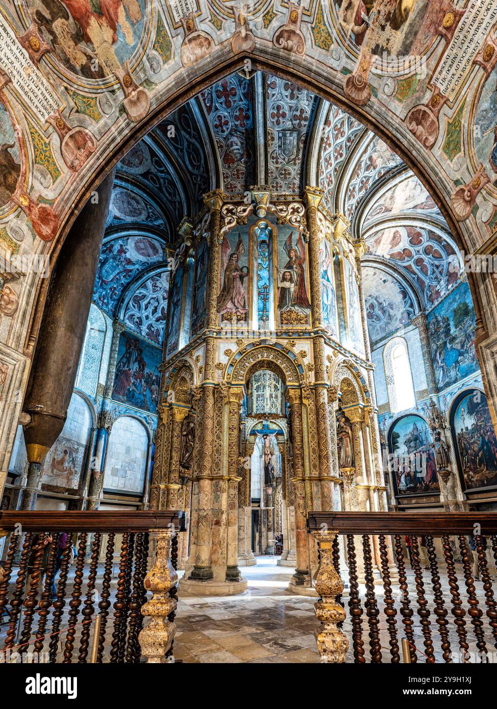 Interior view at the Charola of the Convent of Christ, magnificent ...