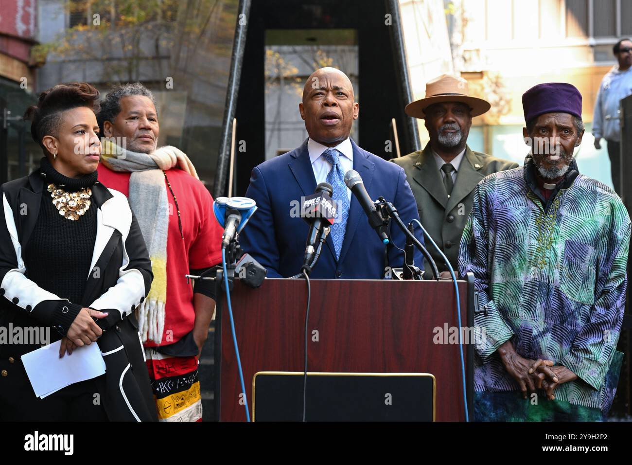 Mayor Eric Adams delivers remarks at the New York City Department of ...