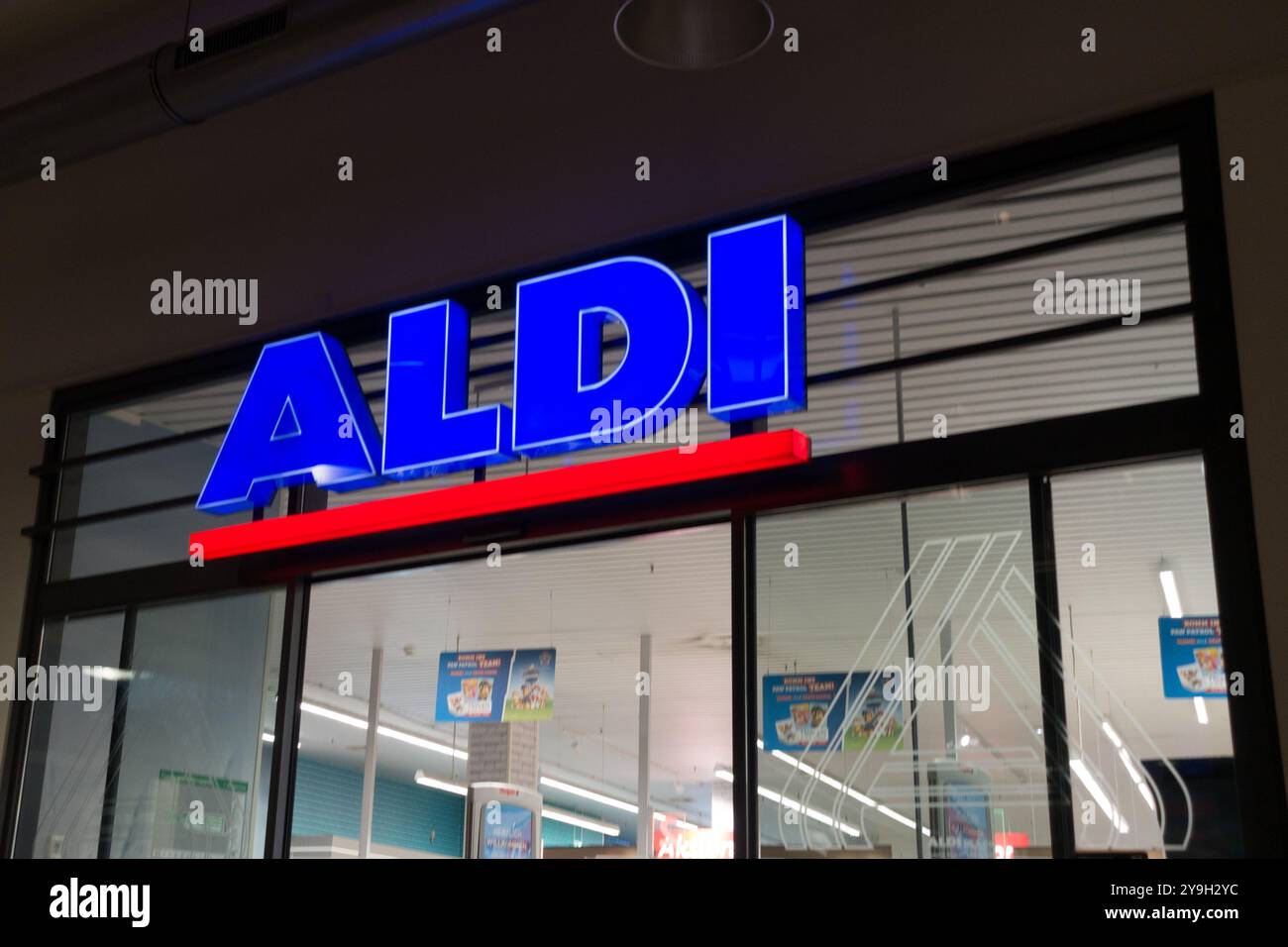 Aldi logo supermarket Aldi store sign Germany Stock Photo - Alamy