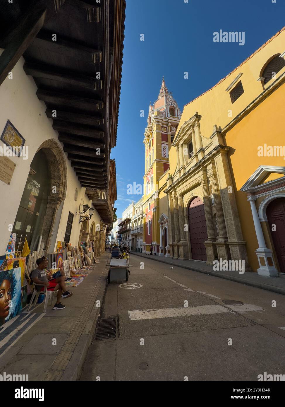 Beautiful aerial view of the Walled City of Cartagena, Its majestic ...