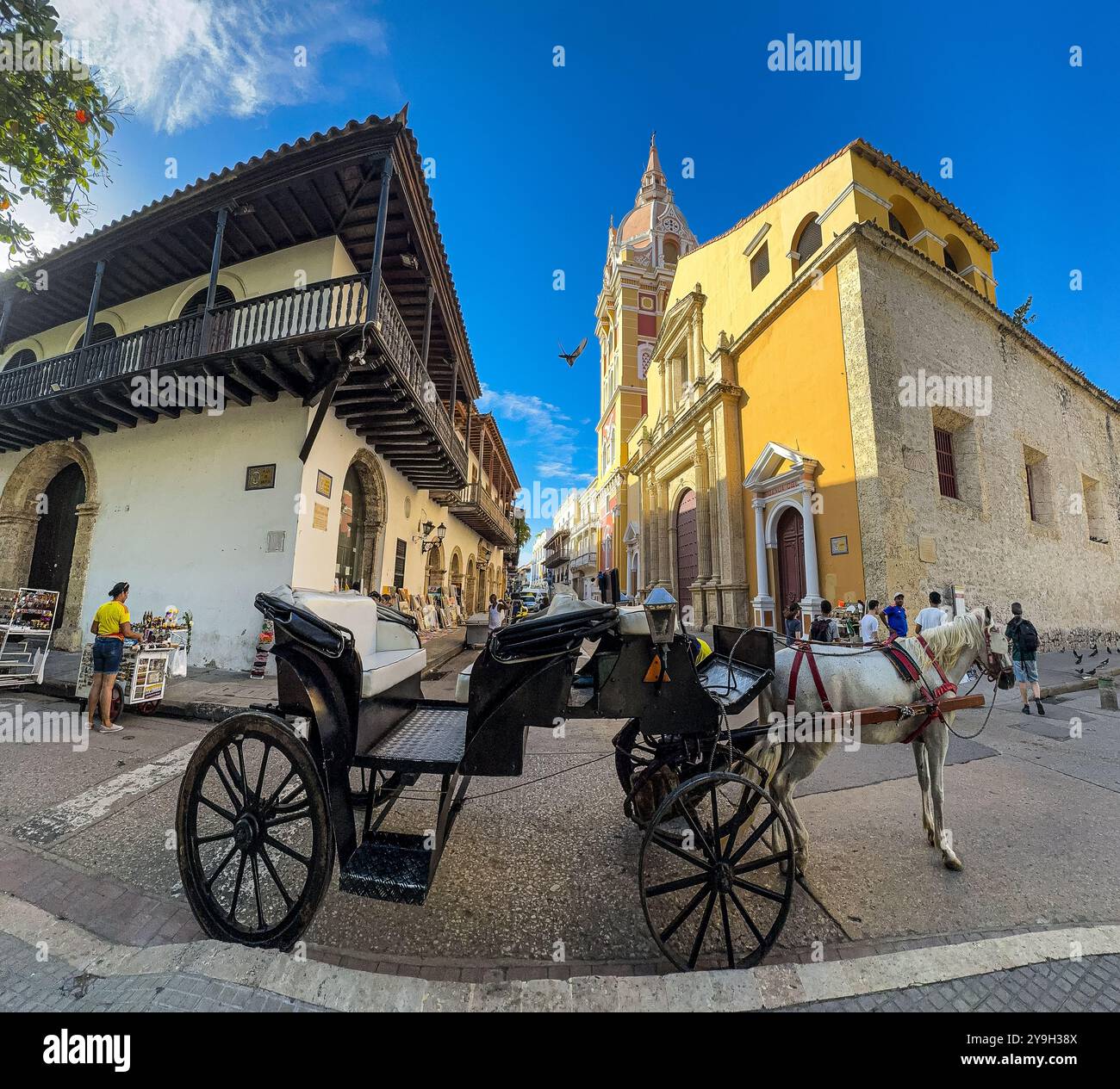 Beautiful aerial view of the Walled City of Cartagena, Its majestic ...