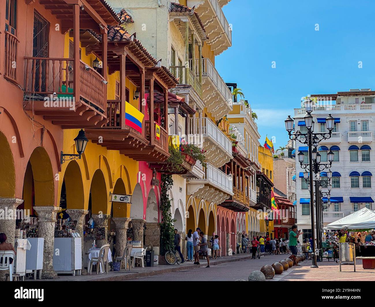Beautiful aerial view of the Walled City of Cartagena, Its majestic ...