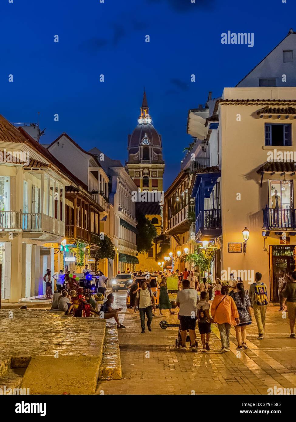 Beautiful aerial view of the Walled City of Cartagena, Its majestic ...