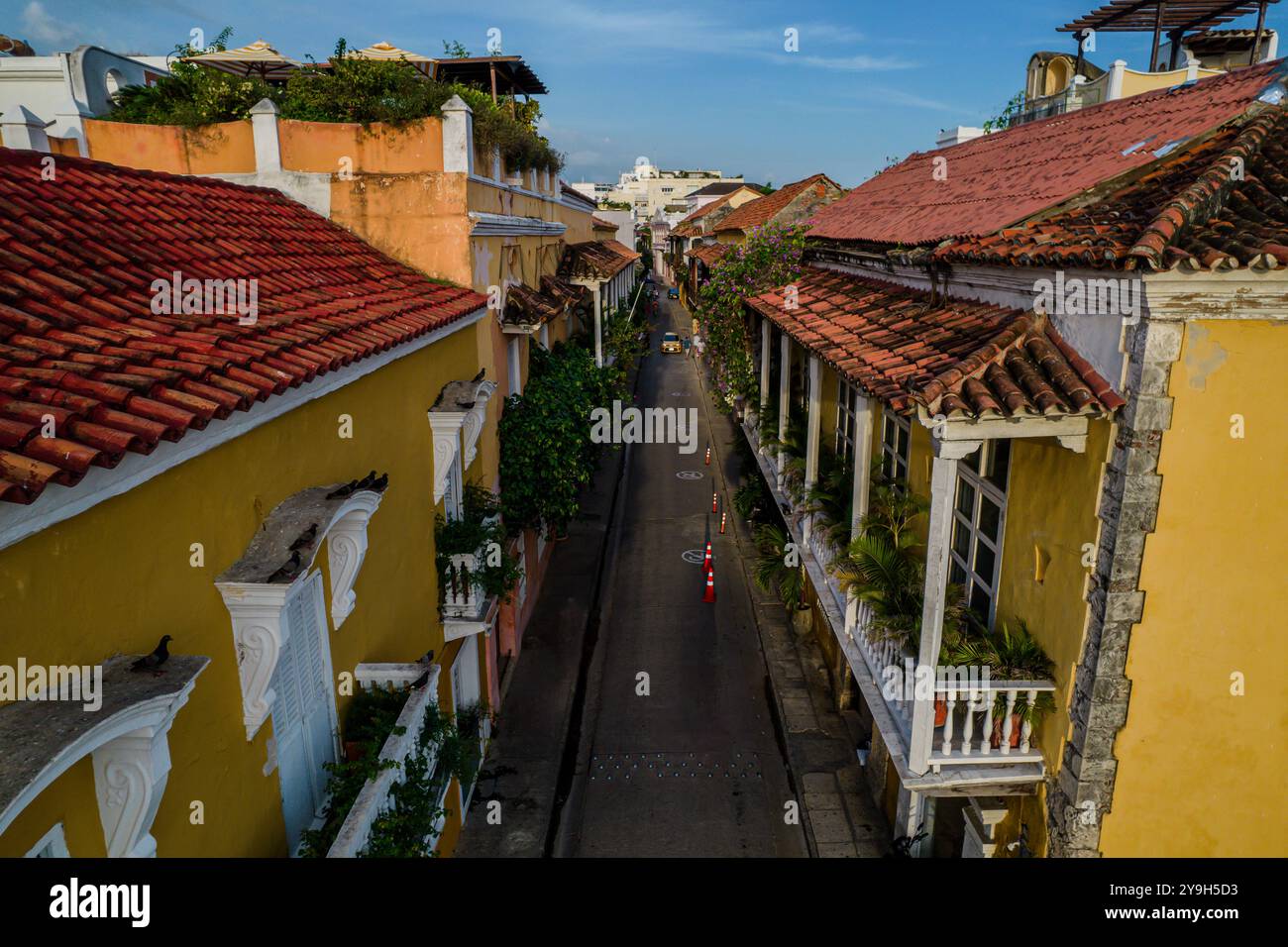 Beautiful aerial view of the Walled City of Cartagena, Its majestic ...