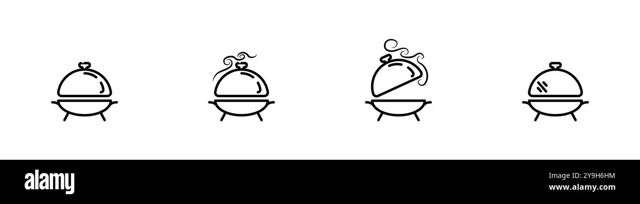 Fire cauldron on fire vector. Cooking food camping. Chinese cooking pot ...