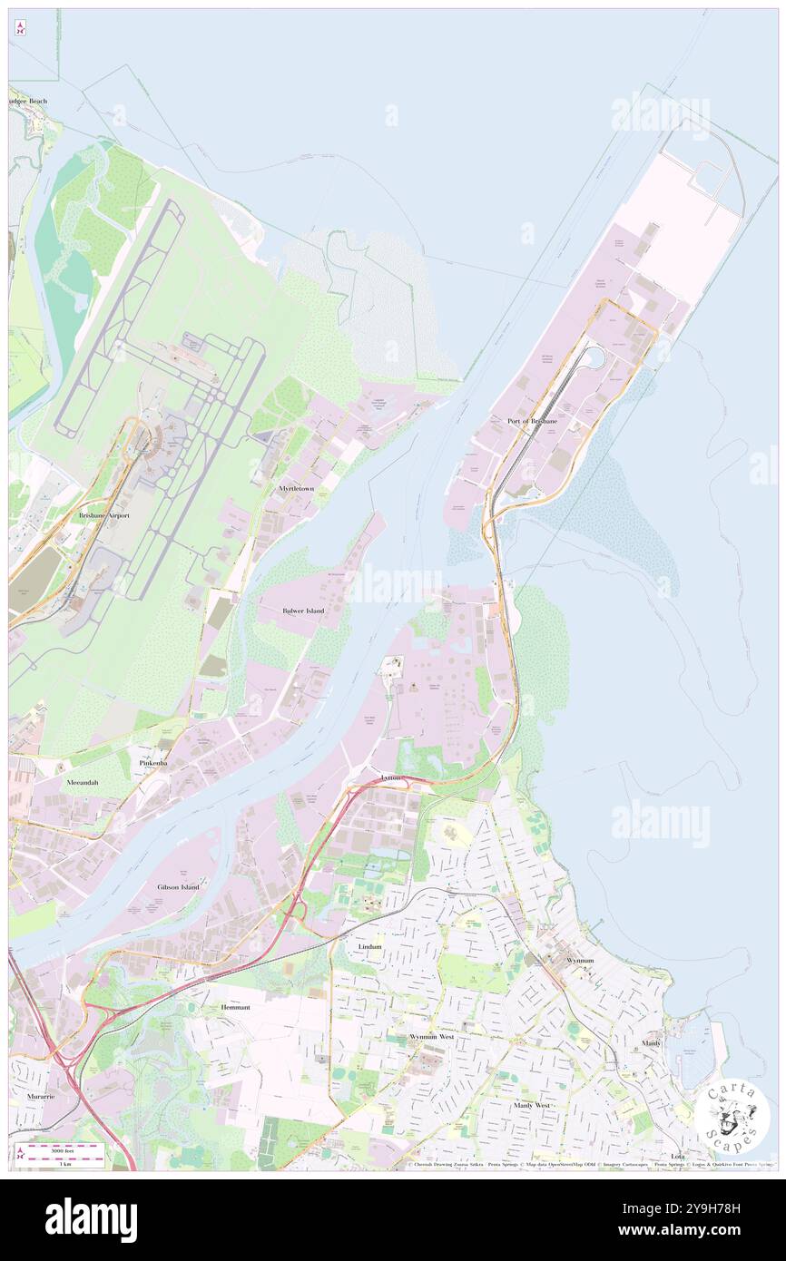 Brisbane river map Cut Out Stock Images & Pictures - Alamy