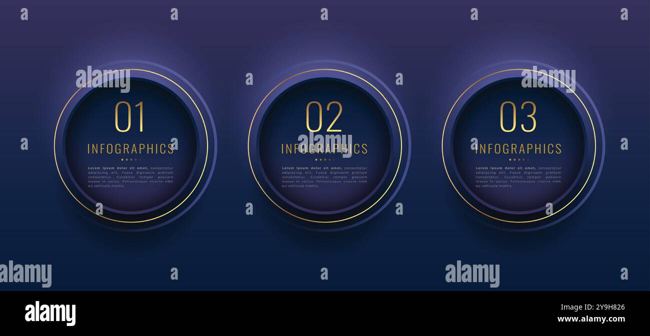 present your business data in style with 3 step golden infographic ...