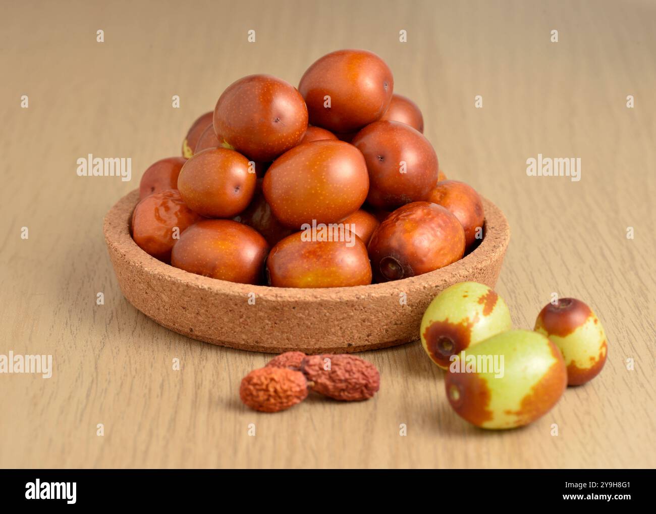 Mature ripe jujube Ziziphus jujuba fruits, red dates, indian dates or ...