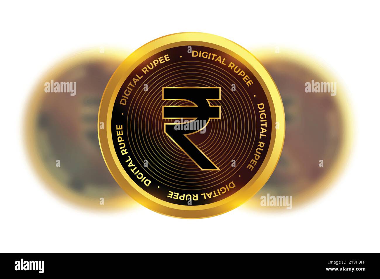 indian currency inr rupee coin background in blur style vector Stock ...
