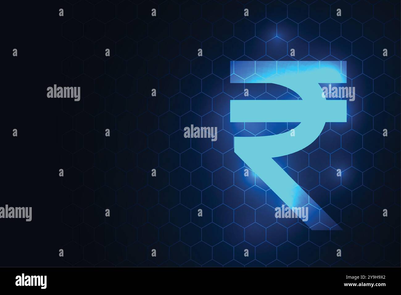 glowing digital indian rupee futuristic concept background vector Stock ...