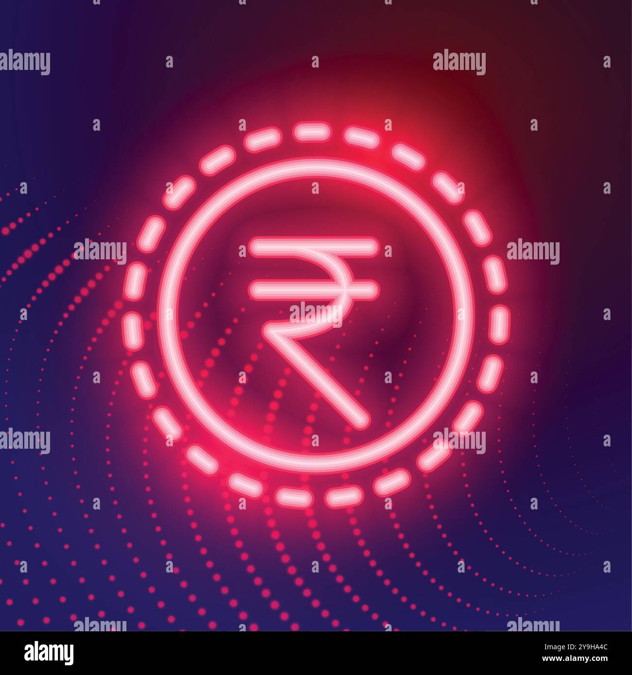 Neon rupee sign Stock Vector Images - Alamy