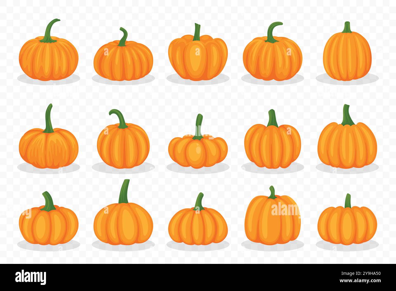 Vector Cartoon Pumpkins Collection. Flat Colorful Pumpkins Icon Set ...