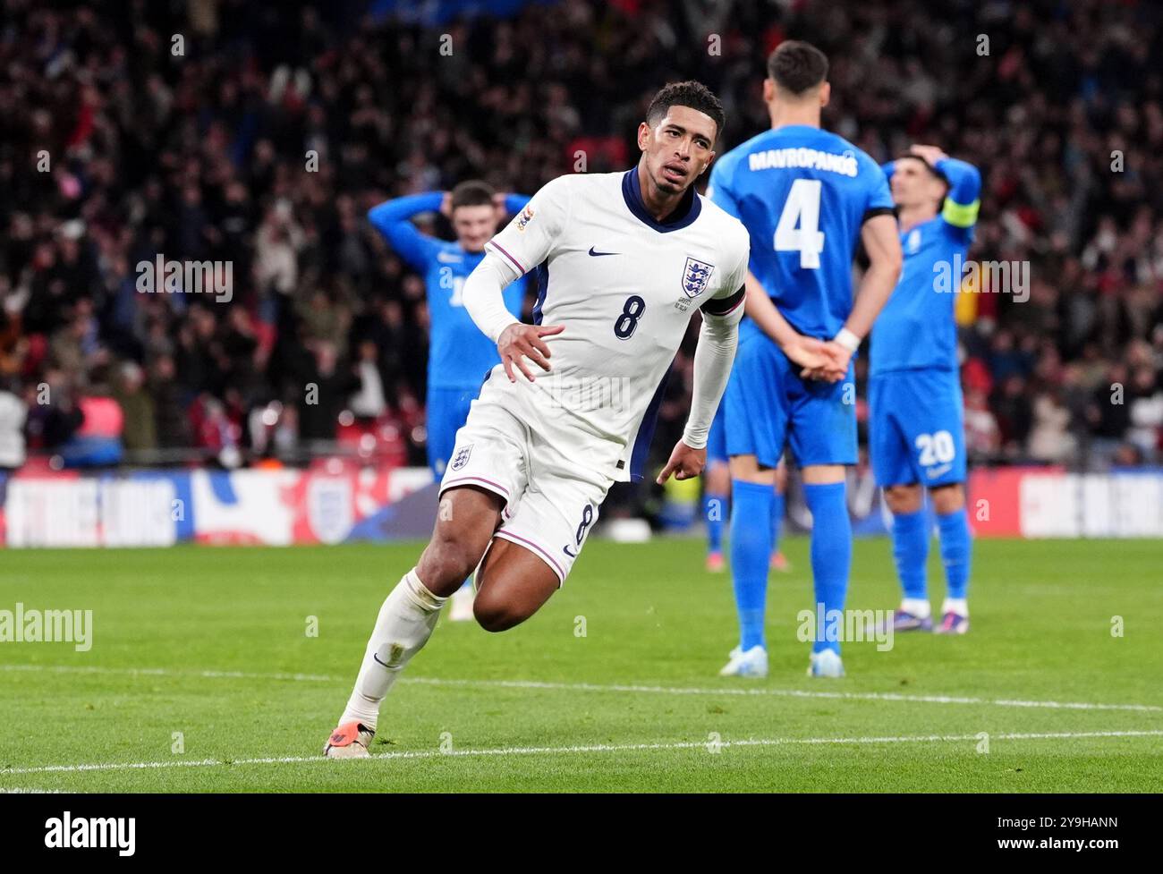 England's Jude Bellingham celebrates scoring their side's first goal of ...