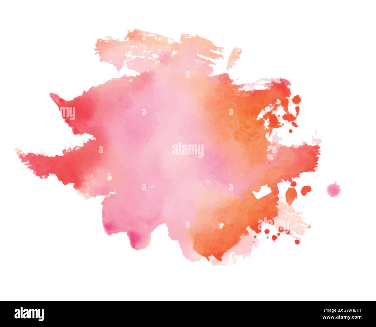 abstract red and orange watercolor ink blot texture background vector ...