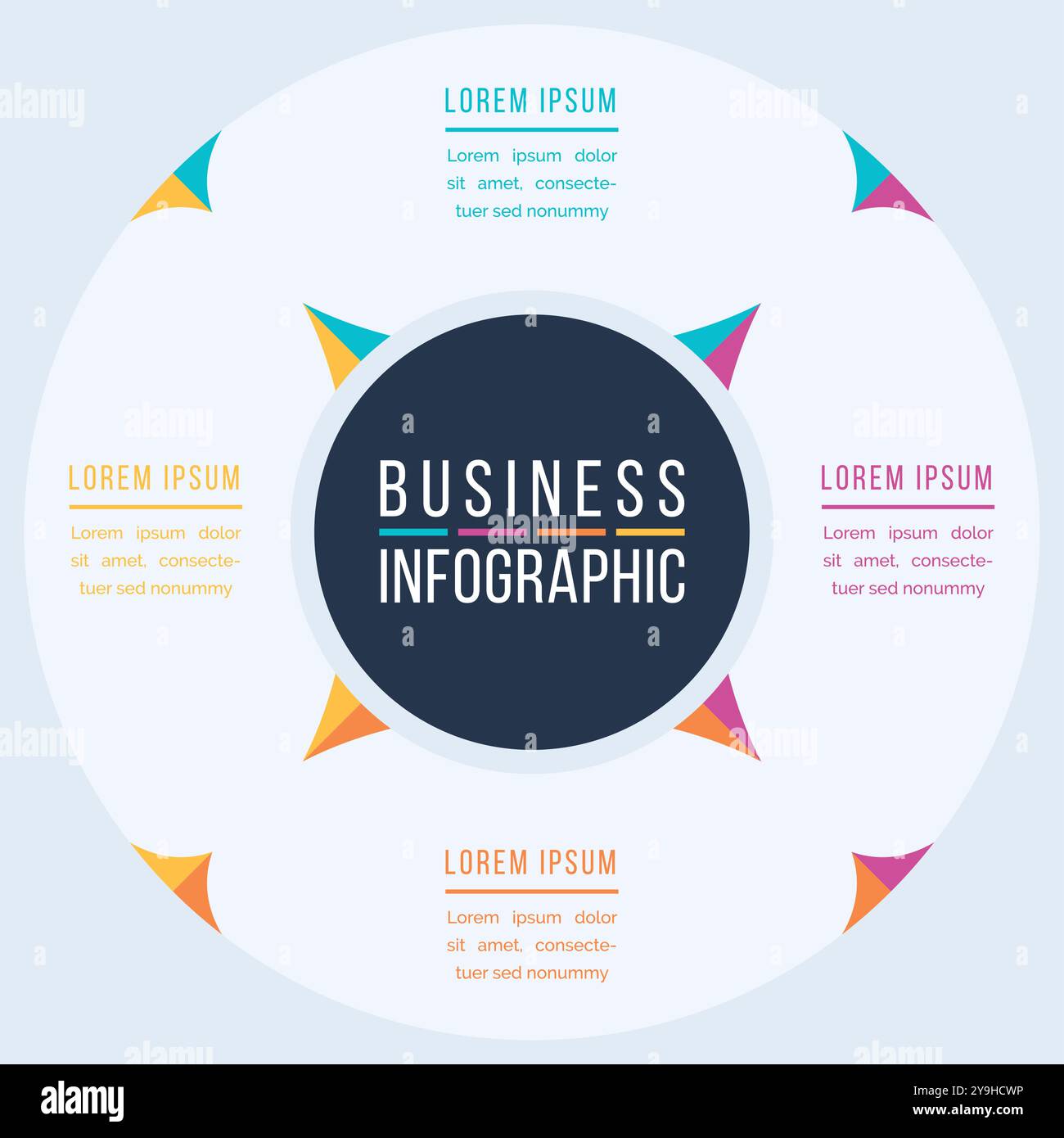 Circle Infographic design 4 steps, objects, elements or options ...