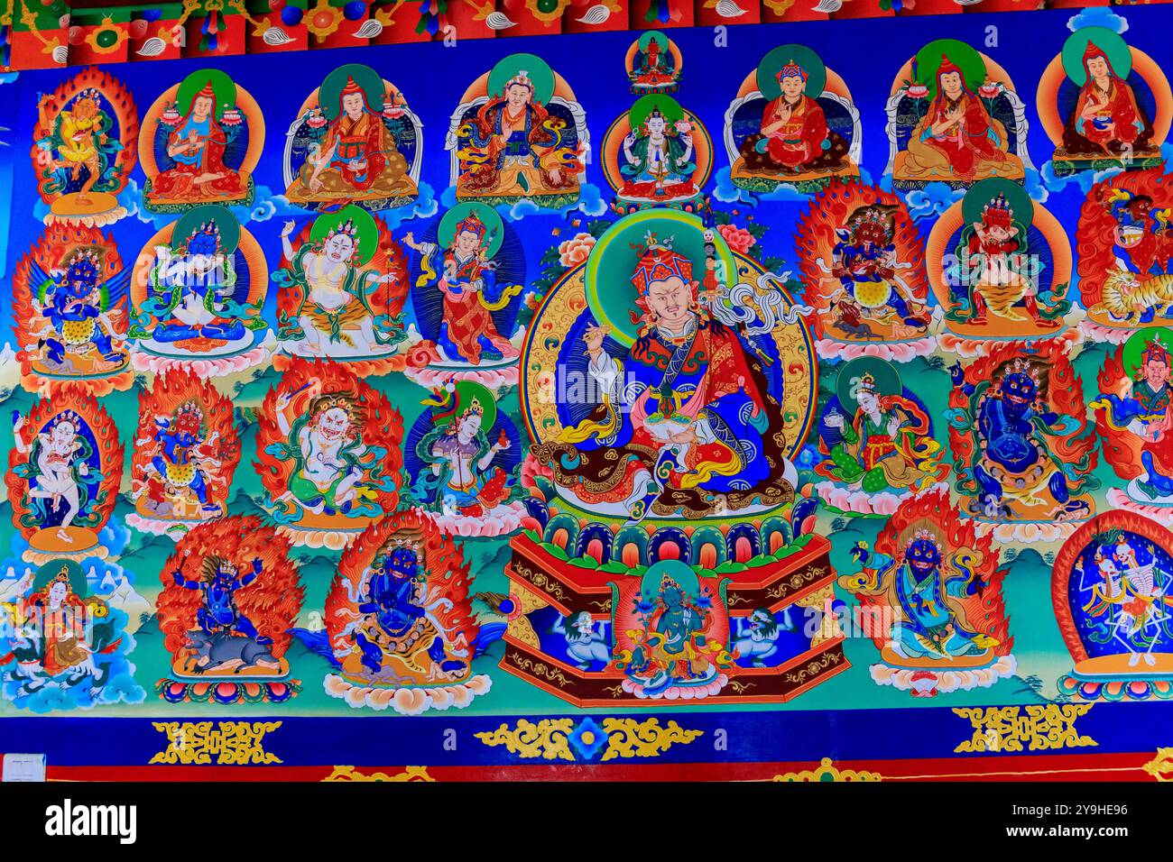 Buddhist temple statues and decoration in Nepal. Traditional Nepali ...