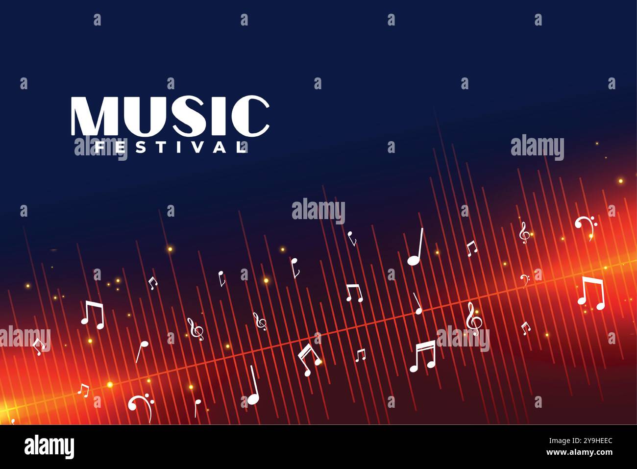 musical notes with shiny audio beat for party flyer vector Stock Vector ...