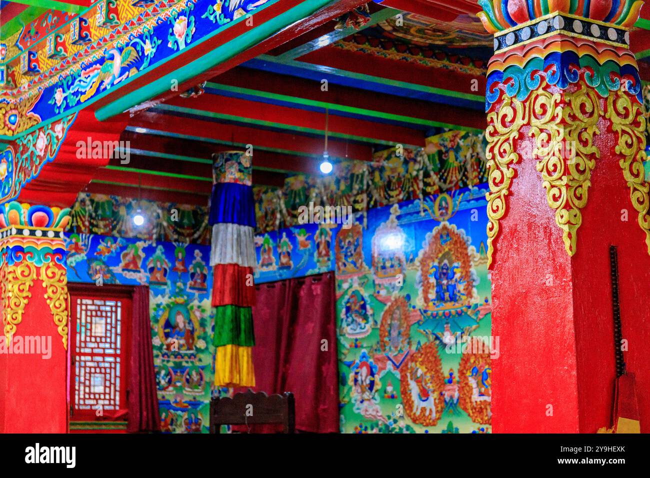 Buddhist temple statues and decoration in Nepal. Traditional Nepali ...