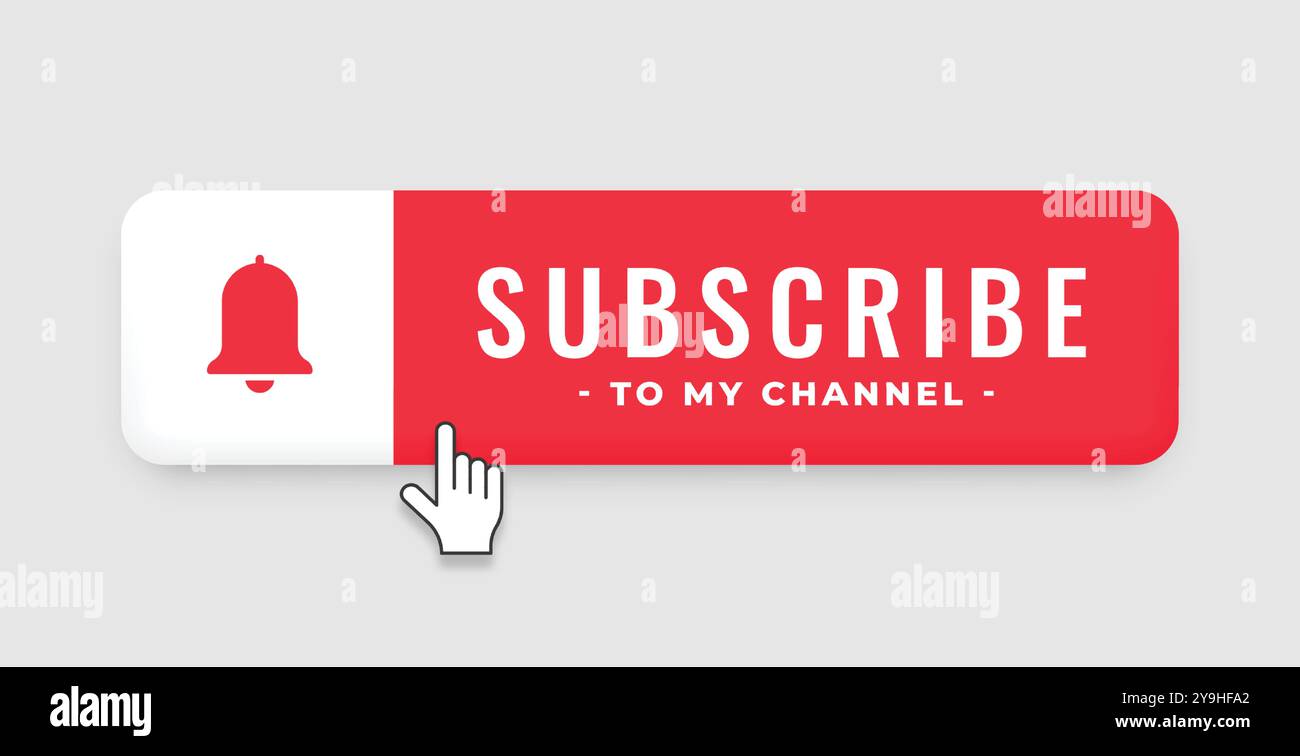 subscription button with bell icon for notification vector Stock Vector Image & Art - Alamy