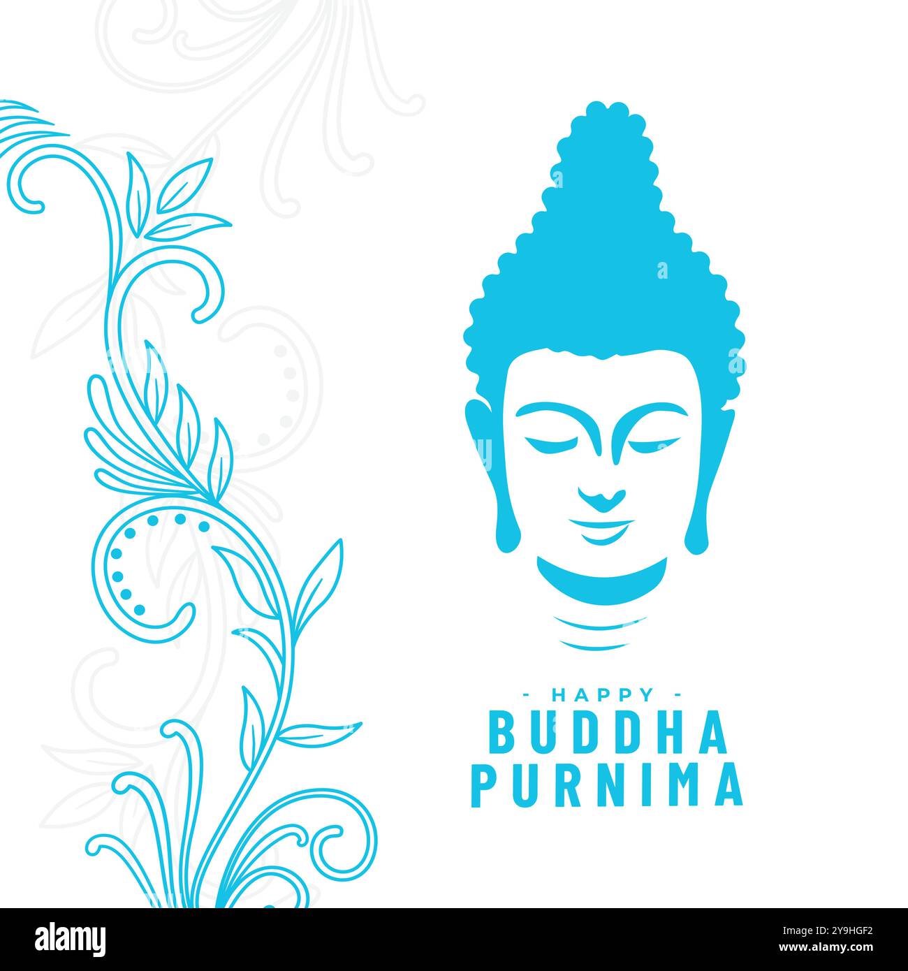 beautiful buddha purnima background with floral decoration vector Stock ...
