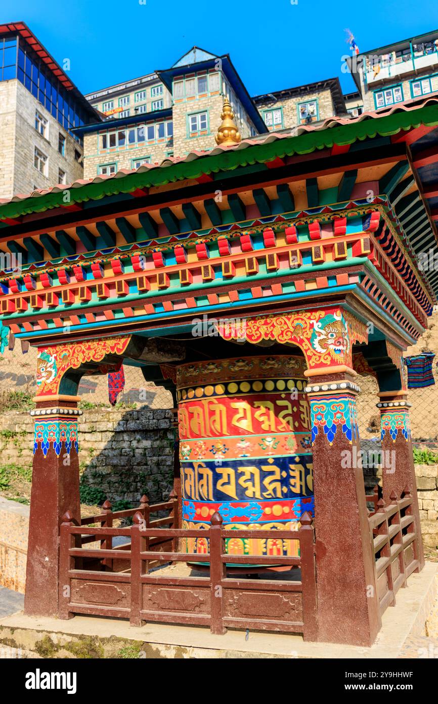 Buddhist temple statues and decoration in Nepal. Traditional Nepali ...