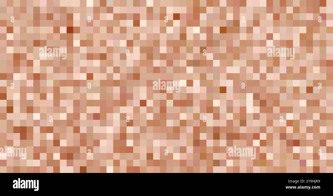 Abstract background with blurry brown pixel color censorship element ...