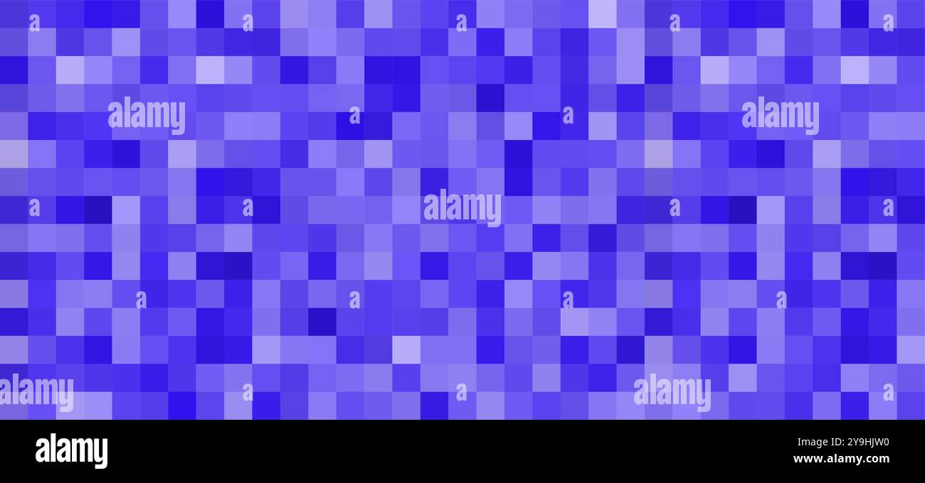 Abstract background with blurry blue pixel color censorship element ...