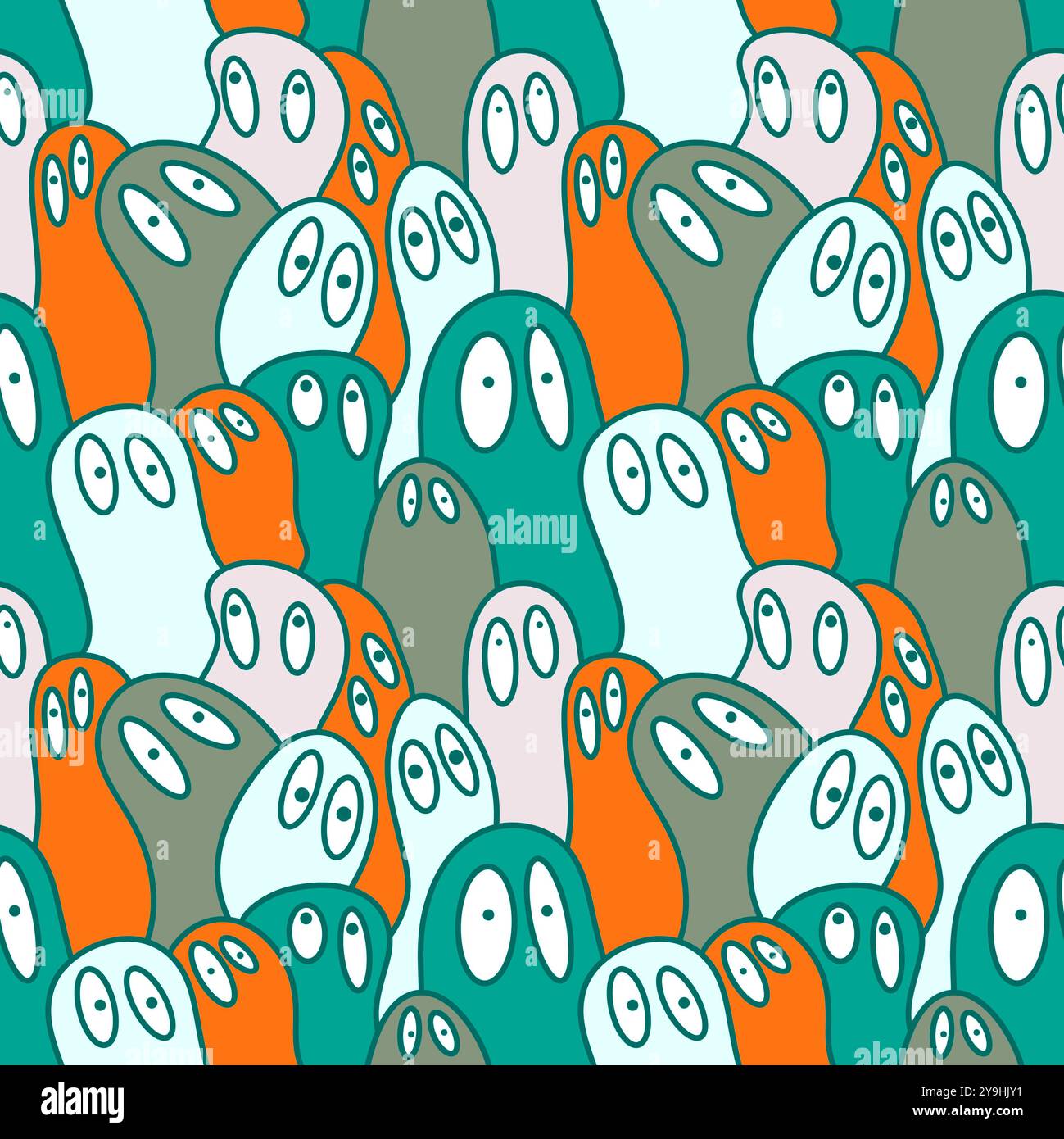 Cartoon monsters seamless funny aliens pattern for wrapping paper and ...