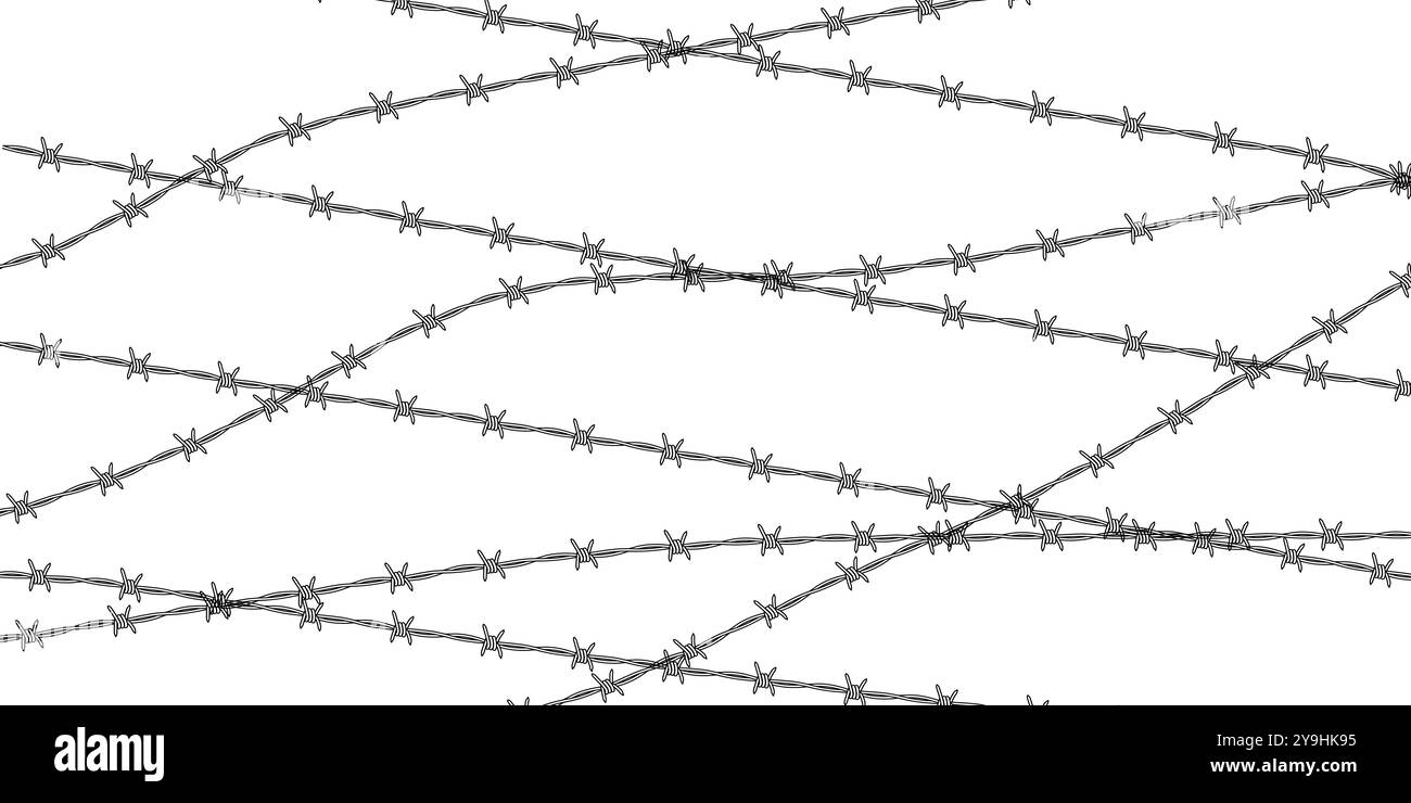 Barbed wire background. Protection concept. Design element for military ...