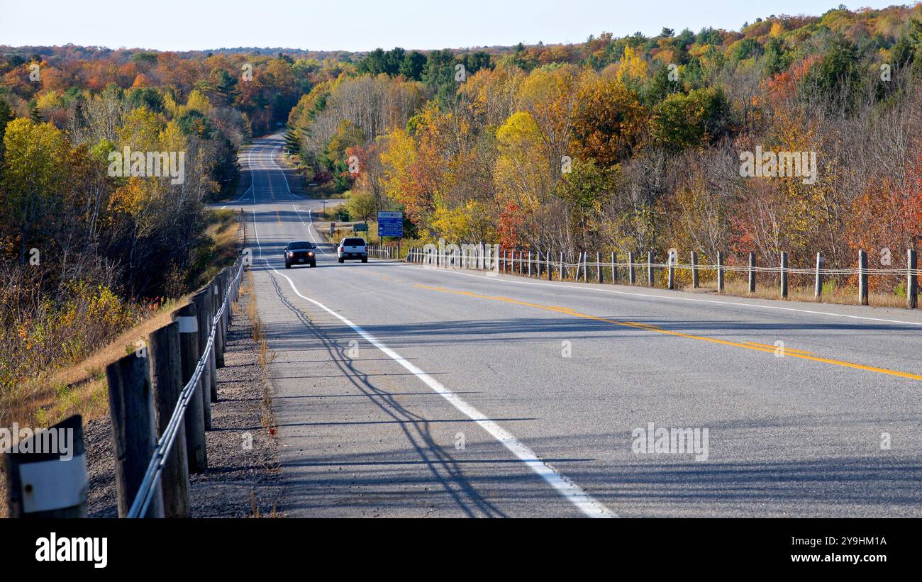 Mountain road. Landscape with rocks, autumn leaf colour, and beautiful ...
