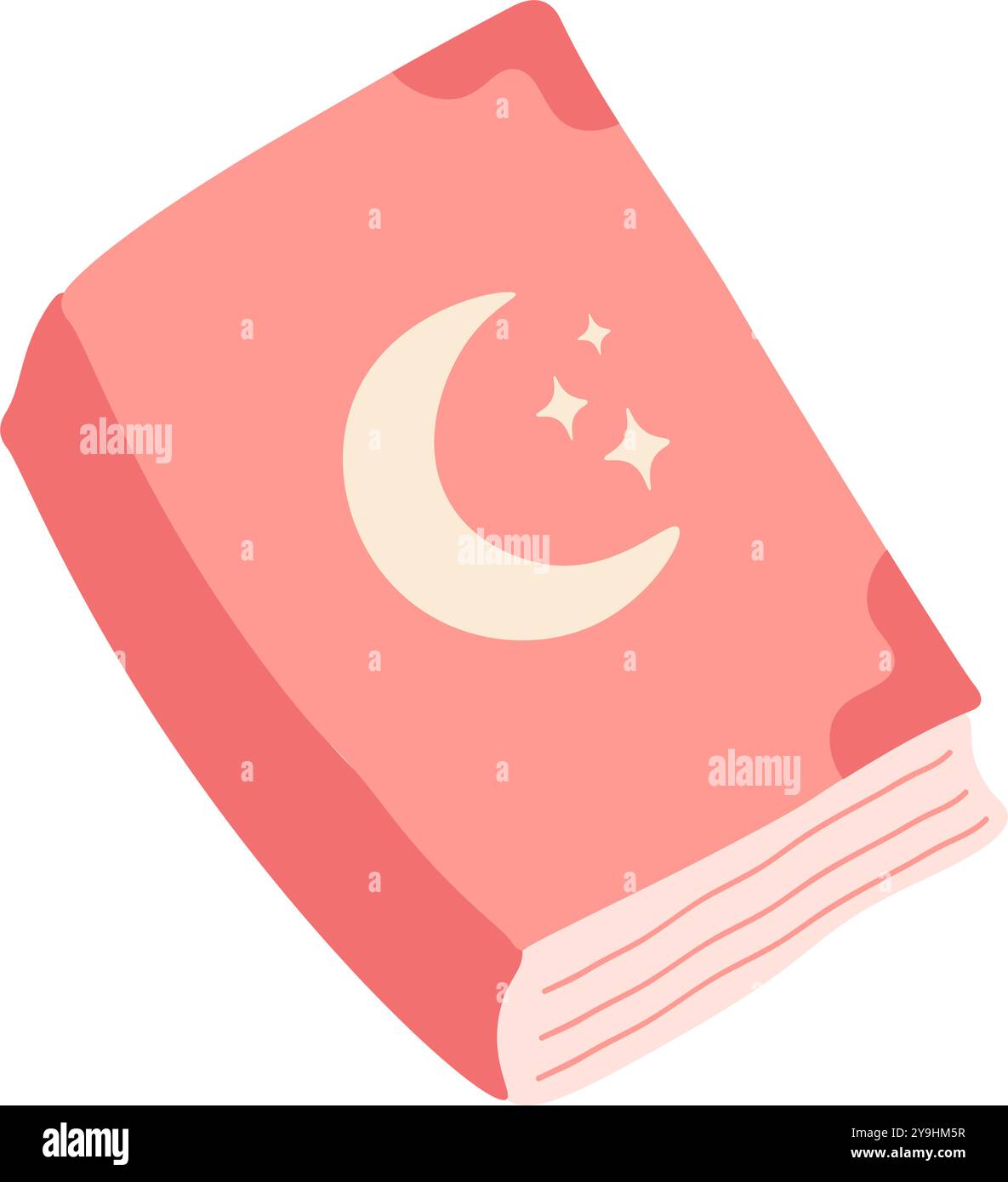 Pink magic spell book witch. Cute spooky Halloween element in flat ...