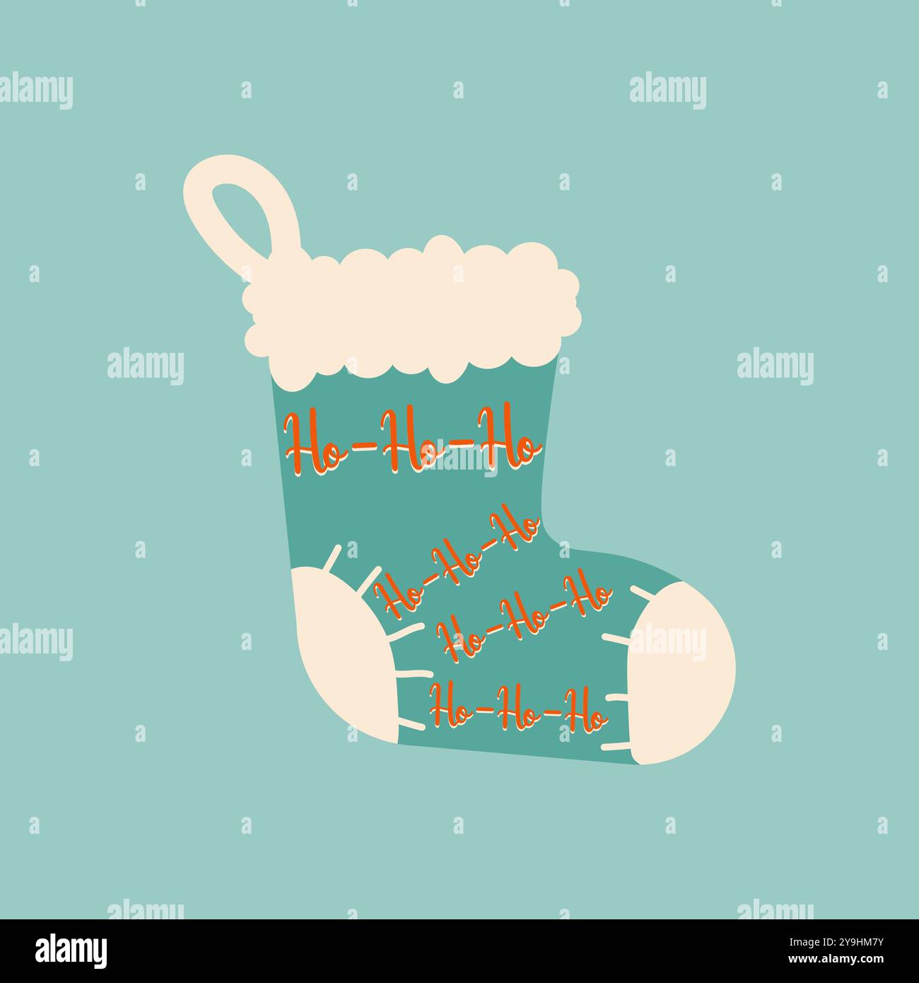Winter Christmas sock. Element of winter celebration with cute holiday ...