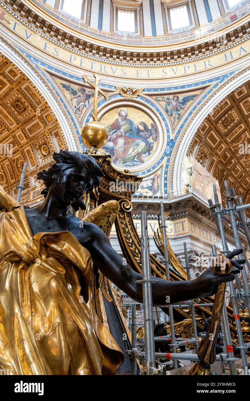 Vatican City, Vatican. 08th Oct, 2024. A detail of the St. Peter's ...