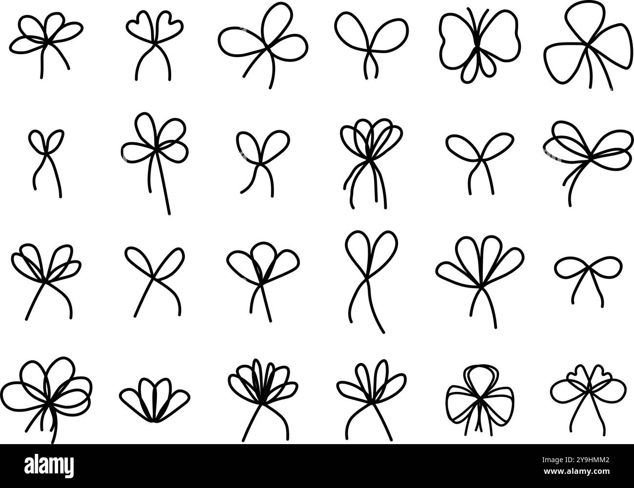 Simple bows on ribbon Black and White Stock Photos & Images - Alamy