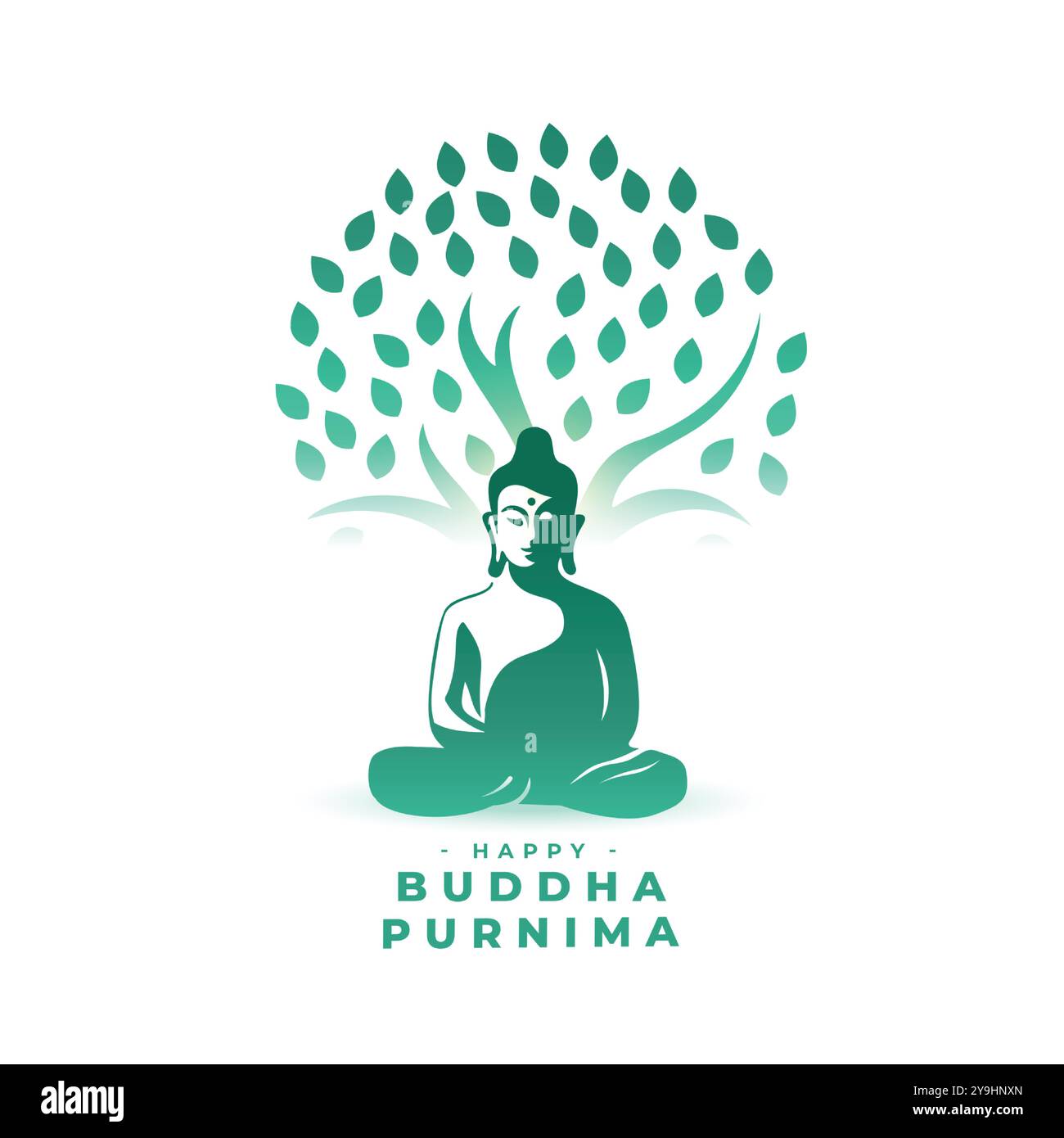 devotional buddha purnima background a monk under tree vector Stock ...