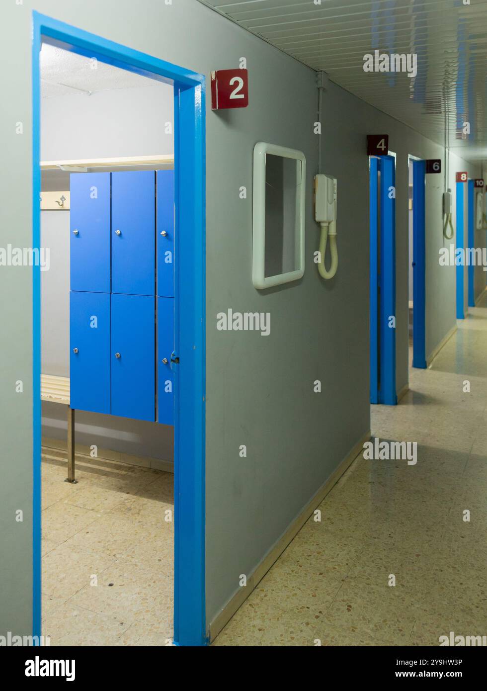 Modern interior of locker changing room Stock Photo - Alamy