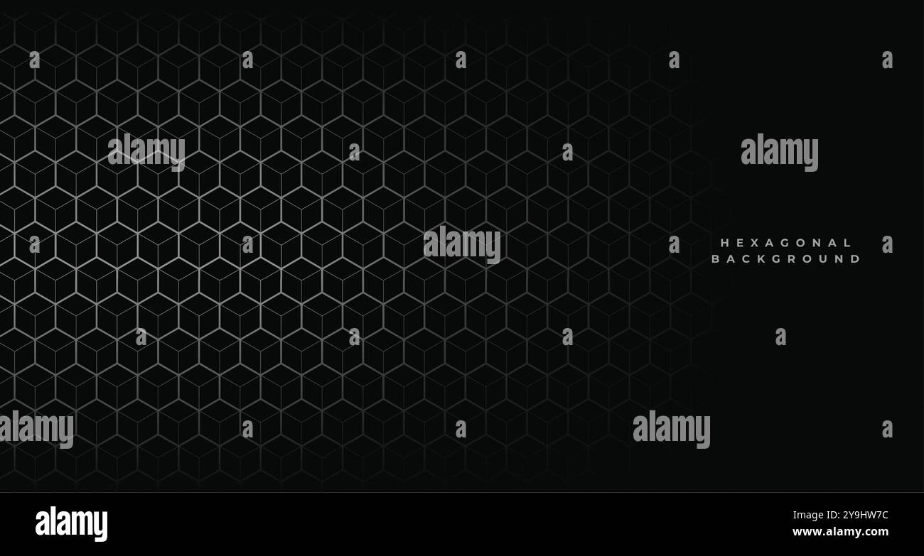 dark black cell structure hexagonal background design vector Stock ...