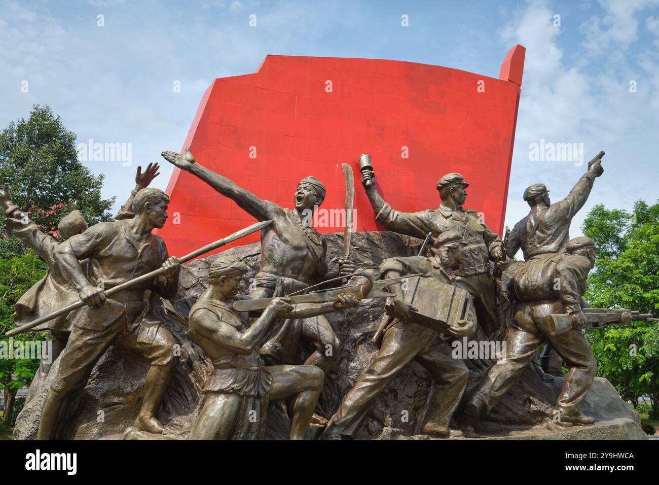 Patriotic monument, statue of independence, At the communist leader ...