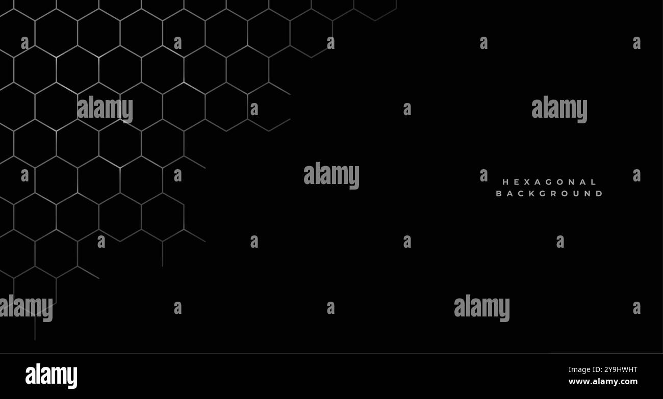 black hexagonal grid line pattern background for sport game surface vector Stock Vector Image ...