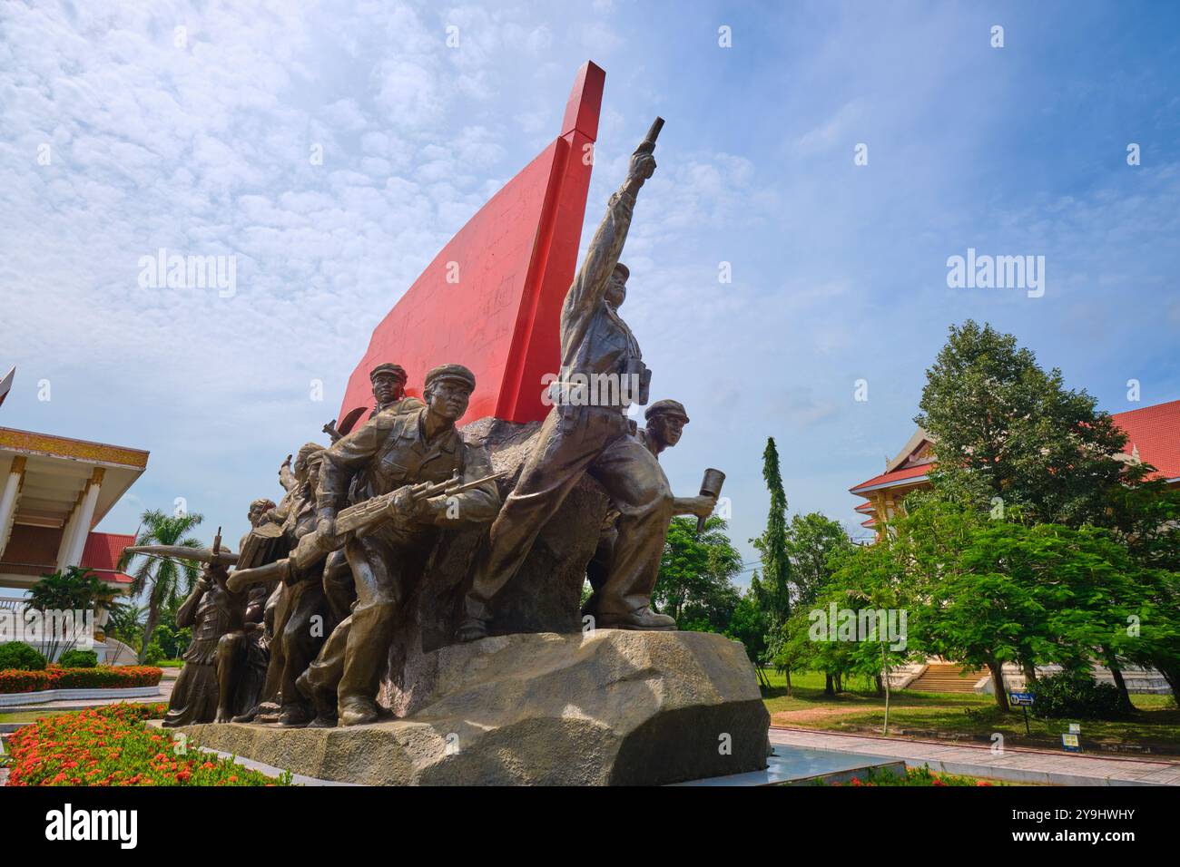 Patriotic monument, statue of independence, At the communist leader ...