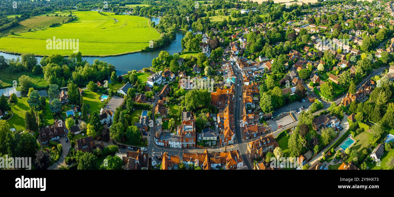 Aerial view of Wargrave, a historic village and civil parish in ...
