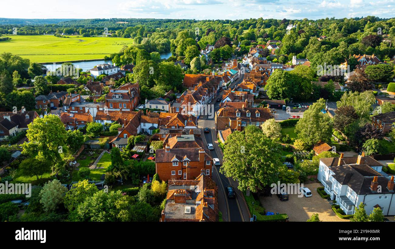 Aerial view of Wargrave, a historic village and civil parish in ...
