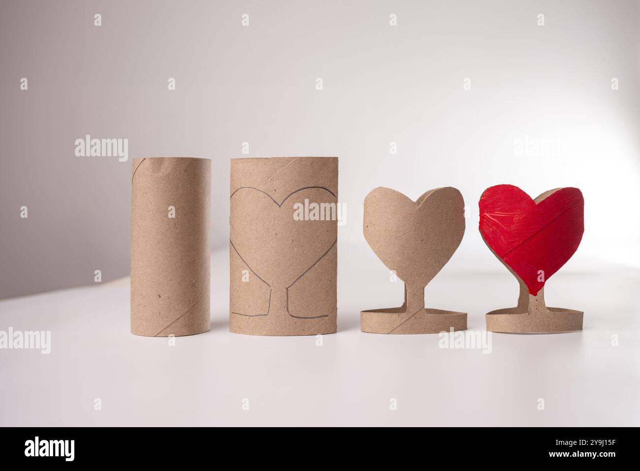 paper craft, recycle, play, easy craft ideas, how to make heart, DIY ...