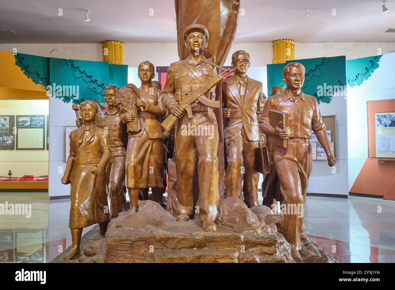 A bronze statue of people involved in the communist revolution for ...
