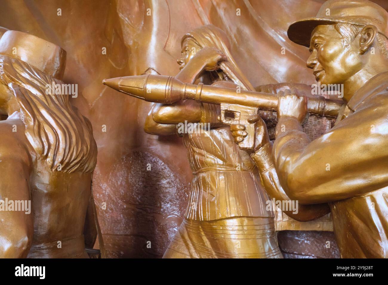 A bronze statue of people involved in the communist revolution for ...